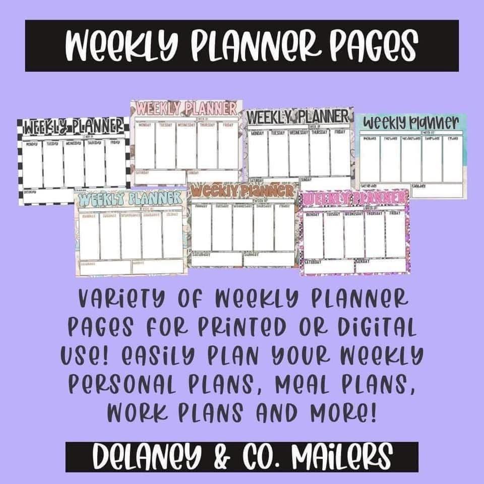 Weekly Planner Pages [Digital Download] – Delaney & Co. Mailers