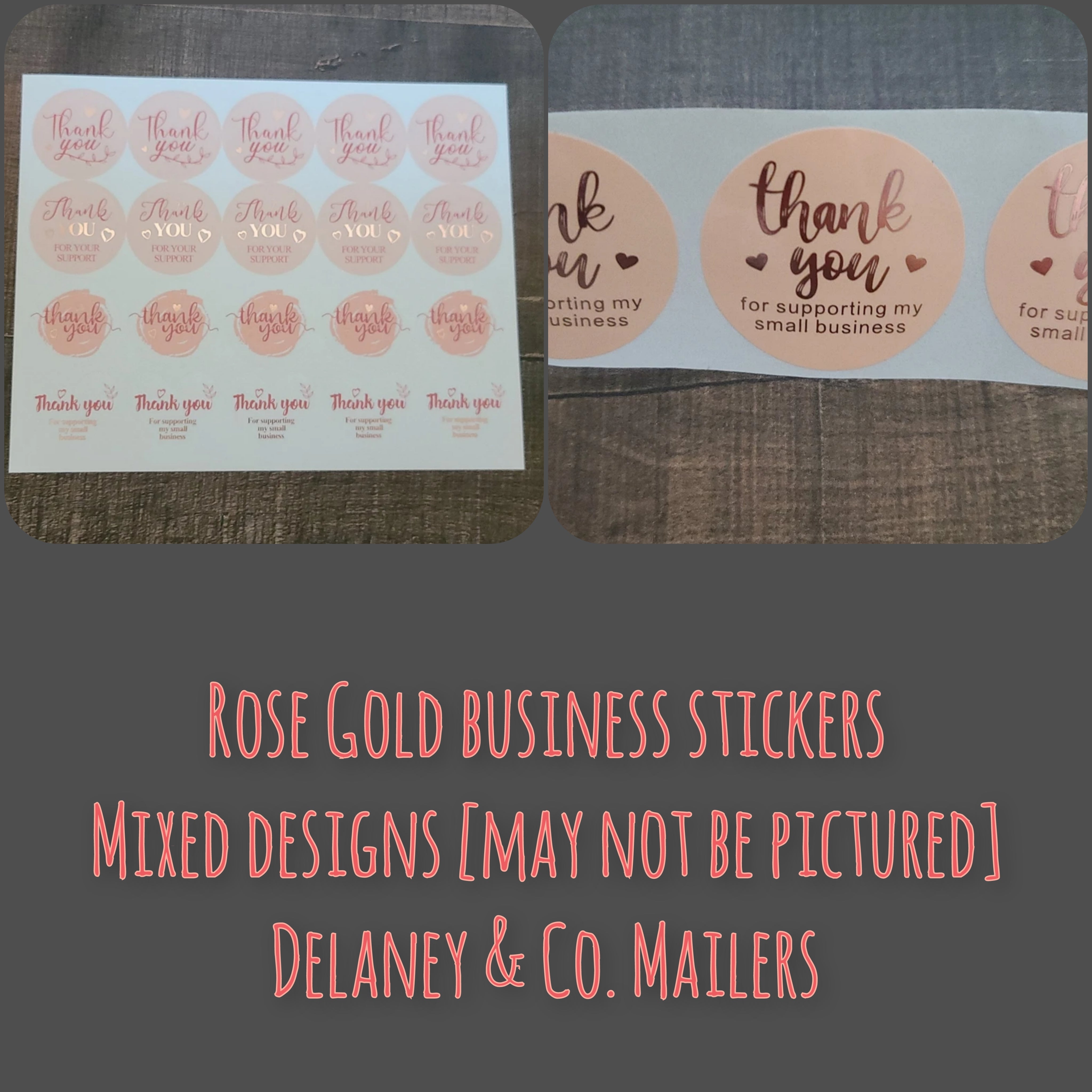TY Rose Gold Mixed Business Stickers [50] – Delaney & Co. Mailers