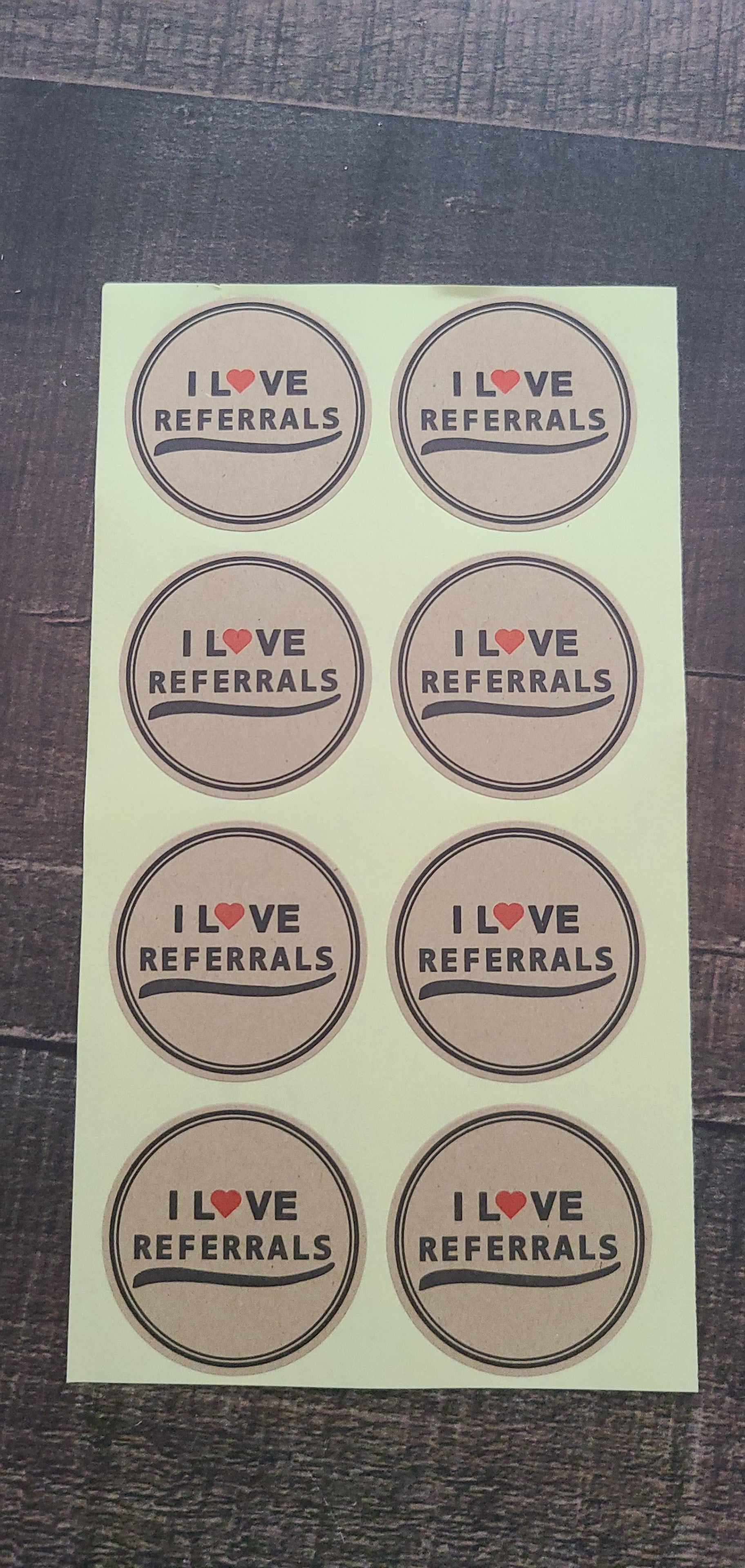 I Love Referrals Stickers [Sheet of 8] – Delaney & Co. Mailers